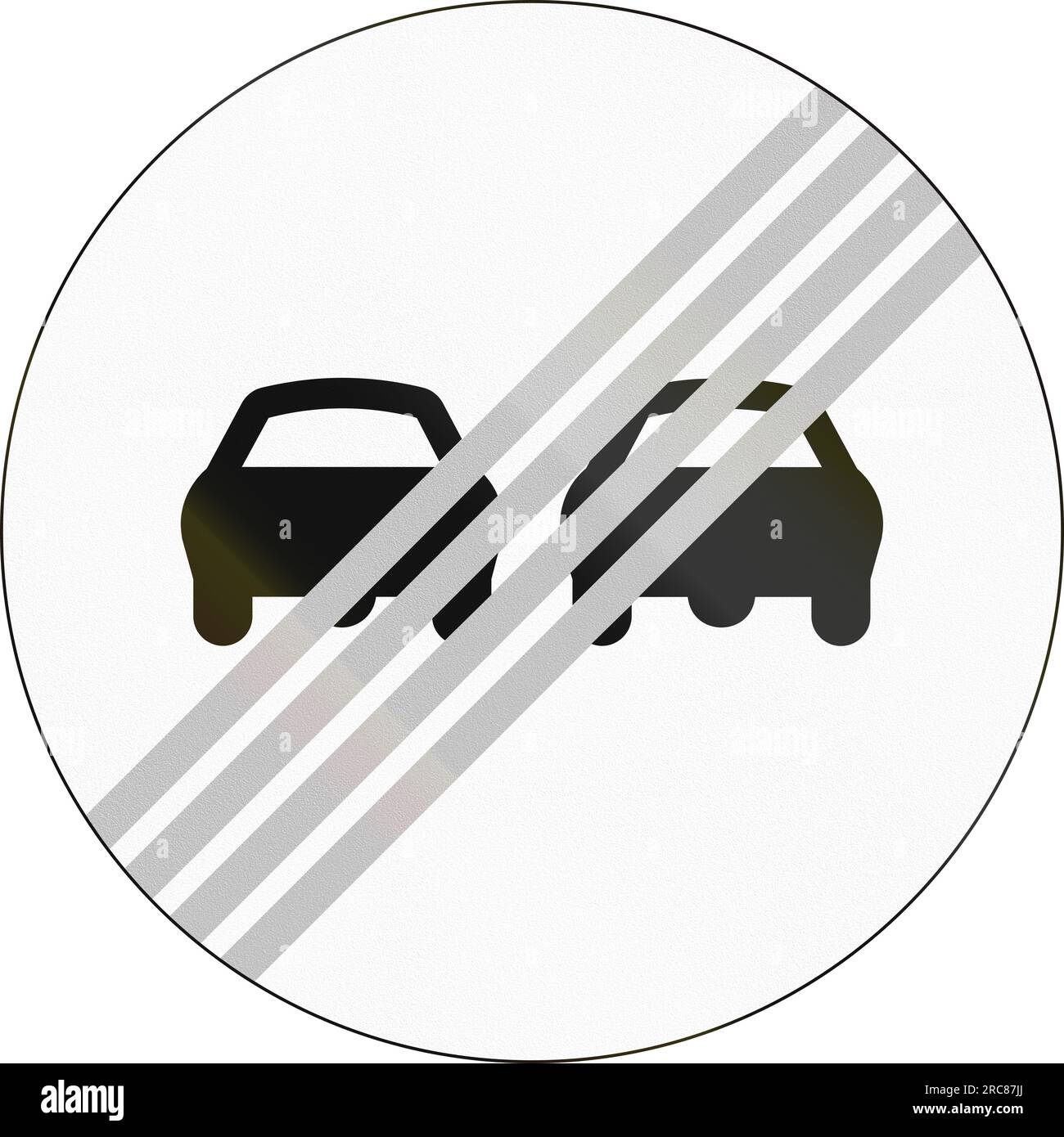Greek traffic sign: End of no overtaking zone Stock Photo - Alamy