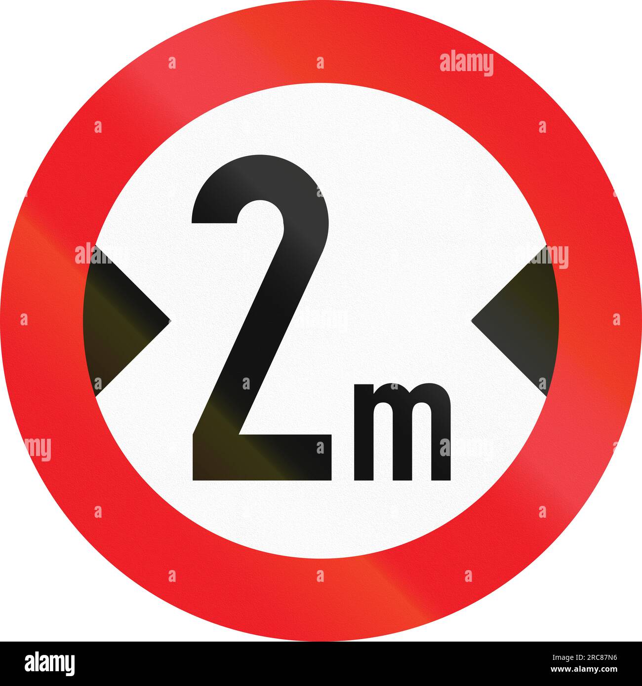 Austrian sign prohibiting thoroughfare of vehicles with a width over 2 ...