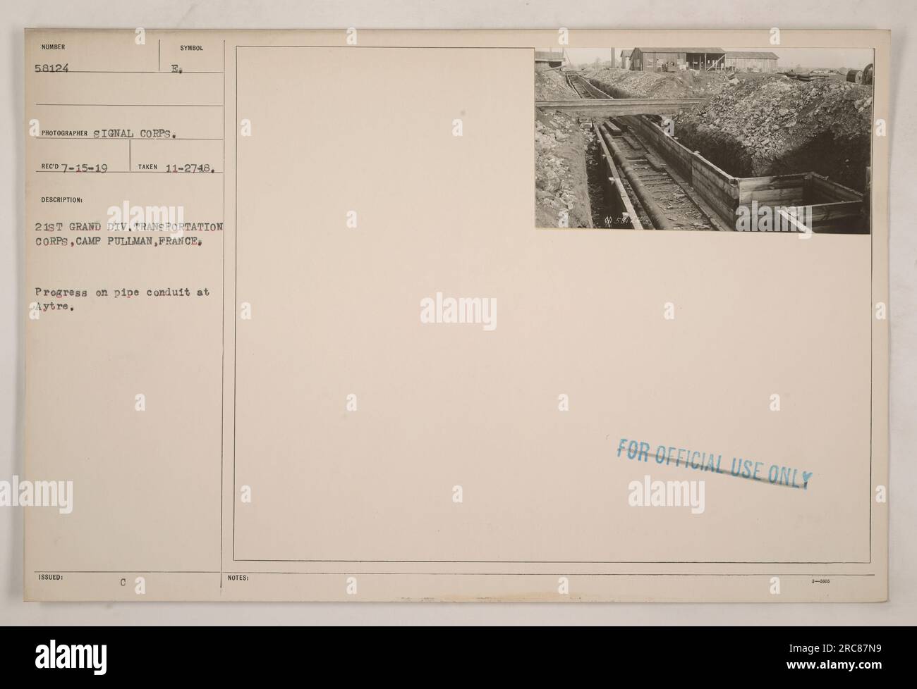 Construction work underway for the pipe conduit at Aytre in Camp ...