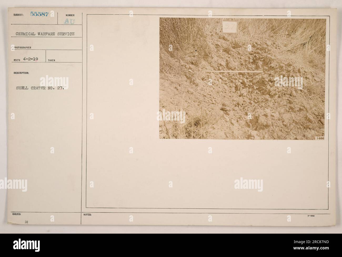 "Shell Crater No. 27, photographed by Chemical Warfare Service ...