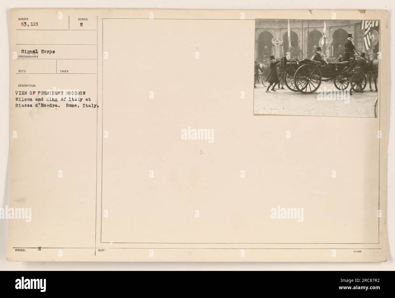 President Woodrow Wilson and the King of Italy pictured together at ...