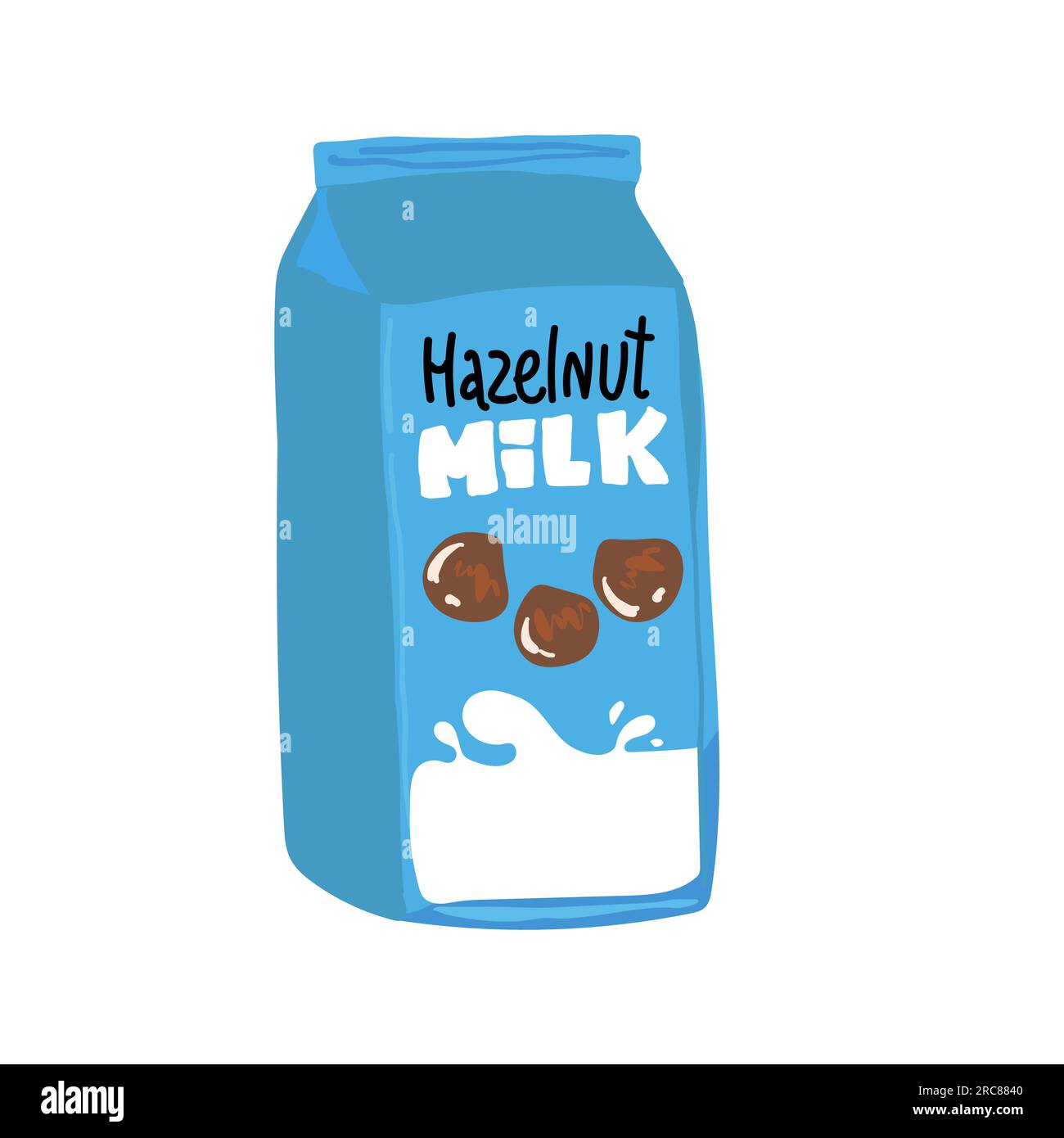 Vegan hazelnut milk in glass bottle, alternative non dairy drink ...