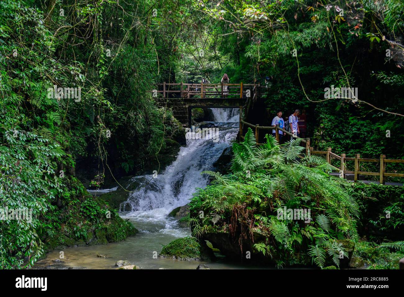 People escape the summer heat at the Black Valley scenic area in ...