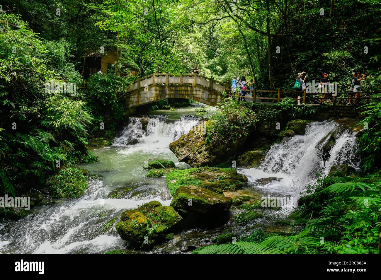 People escape the summer heat at the Black Valley scenic area in ...