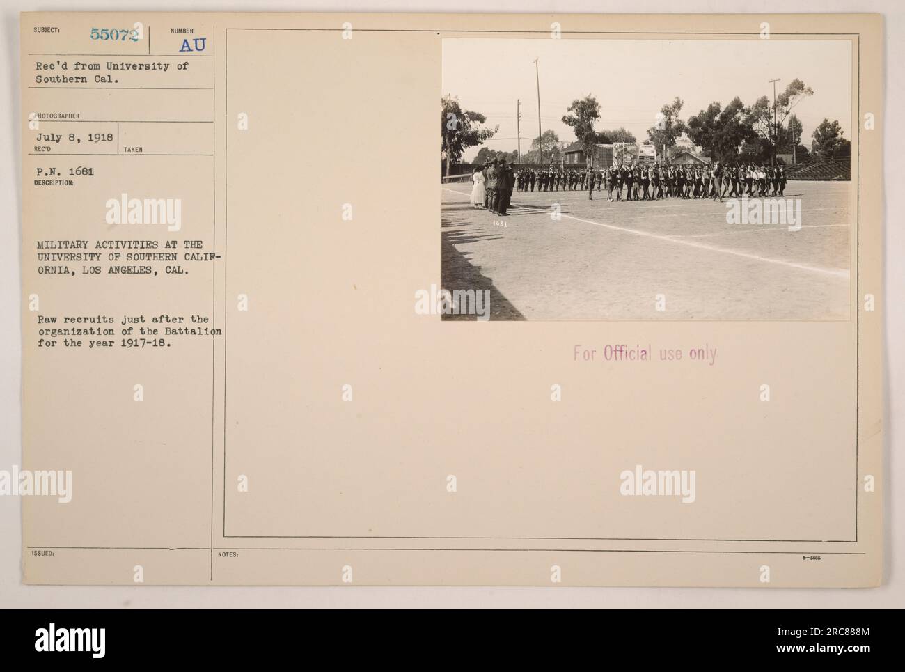 Raw recruits at the University of Southern California, Los Angeles ...