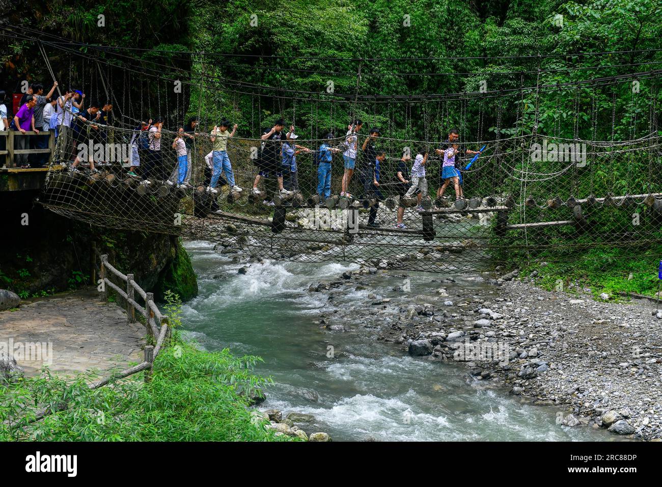 People escape the summer heat at the Black Valley scenic area in ...