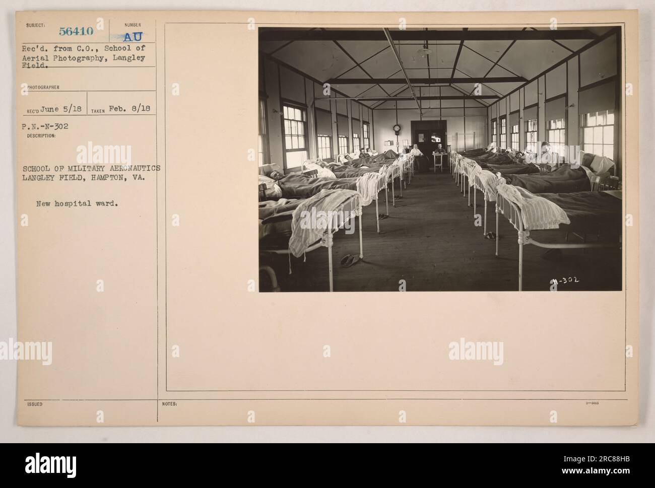 Newly constructed hospital ward at the School of Military Aeronautics ...