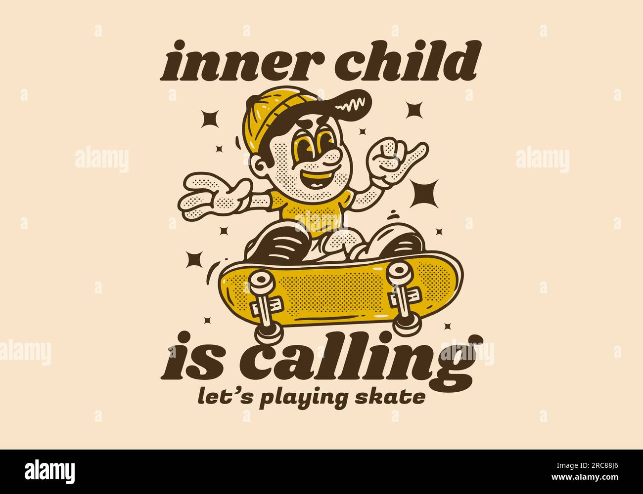 Inner child is calling, Mascot character design of a boy on a ...