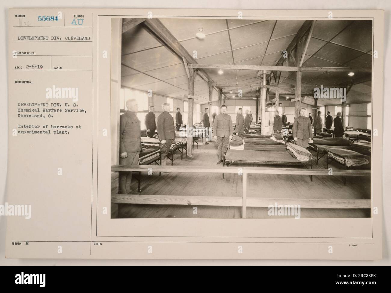 Interior of barracks at the experimental plant of the U.S. Chemical ...