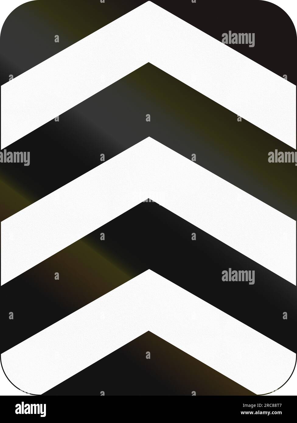 Australian chevron road sign - vertical version Stock Photo - Alamy