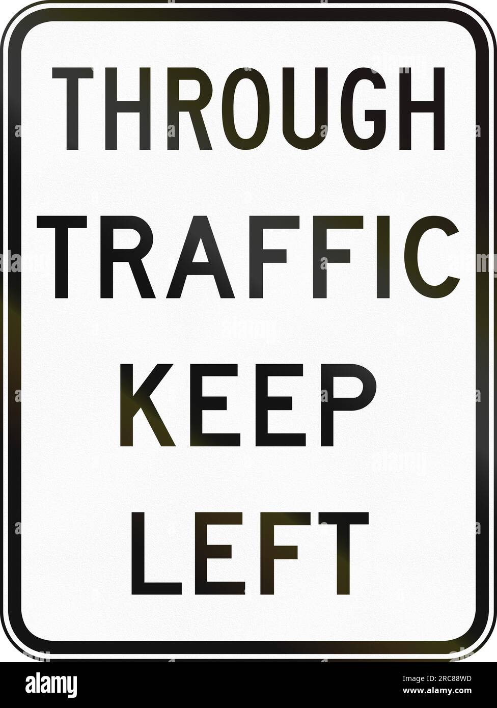 Australian road sign - Through traffic keep left Stock Photo - Alamy