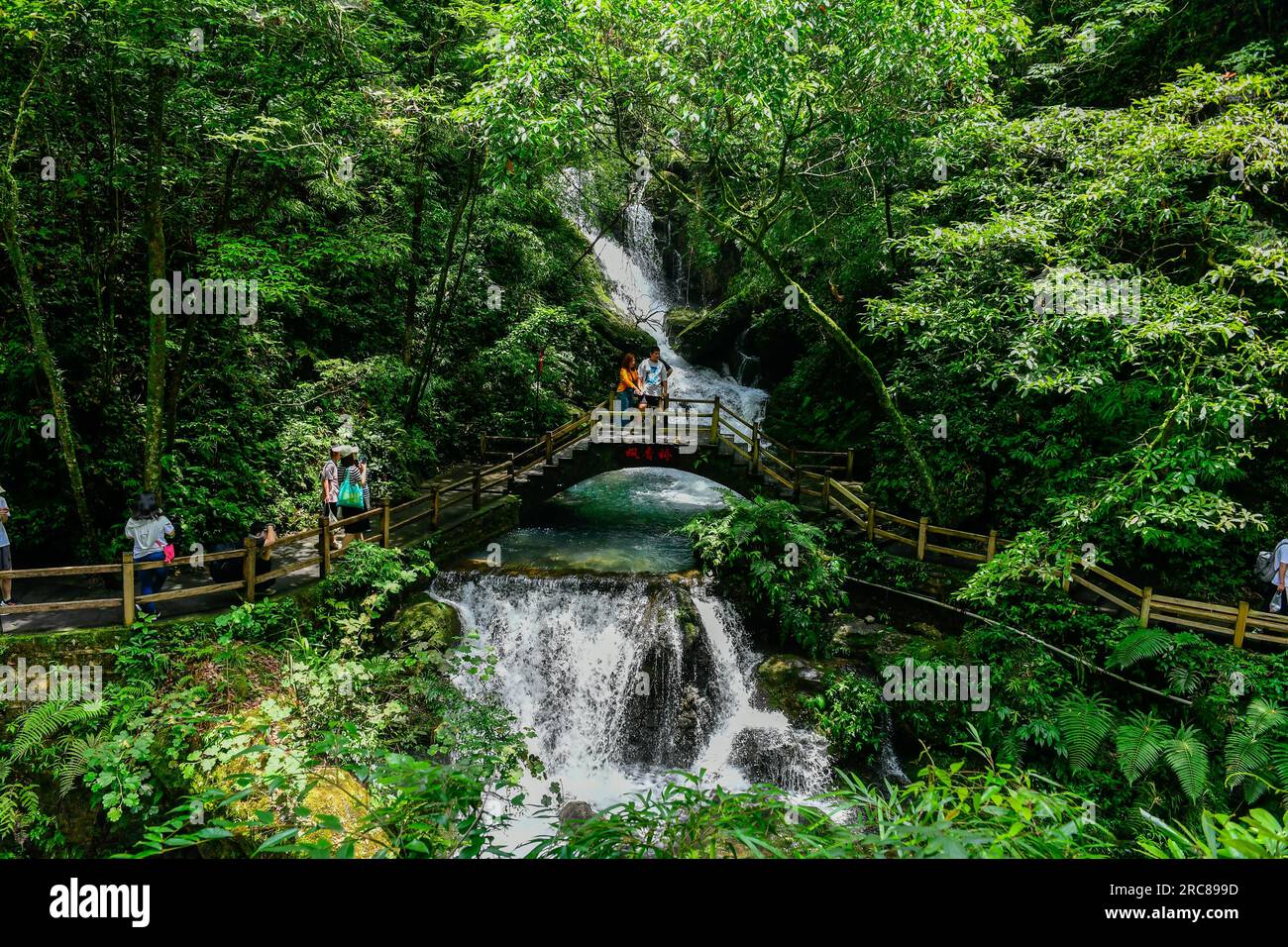 People escape the summer heat at the Black Valley scenic area in ...