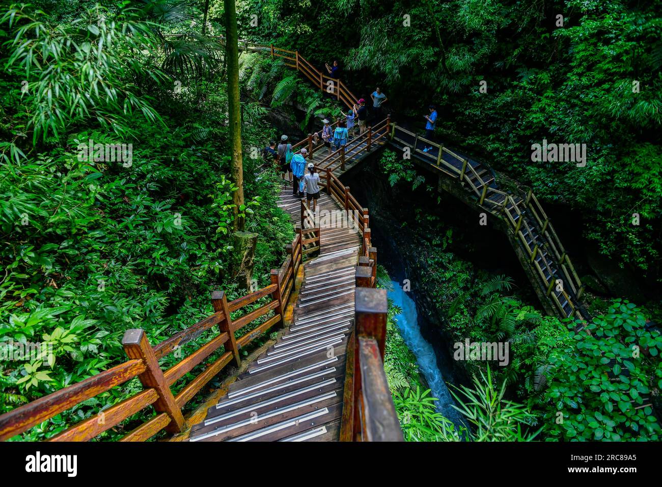 People escape the summer heat at the Black Valley scenic area in ...