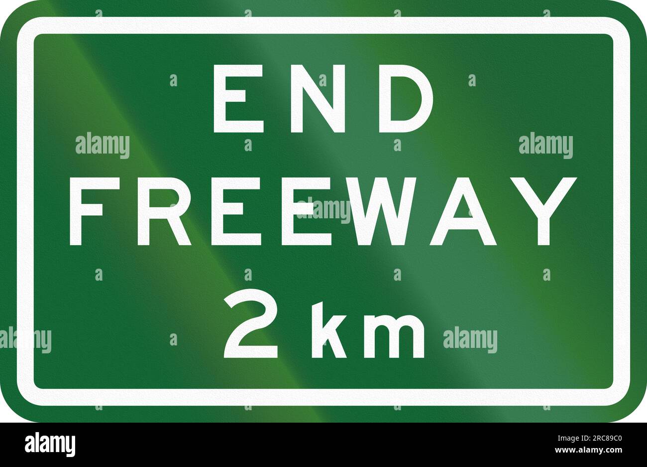 Australian road sign: End freeway - 2 kilometers Stock Photo - Alamy