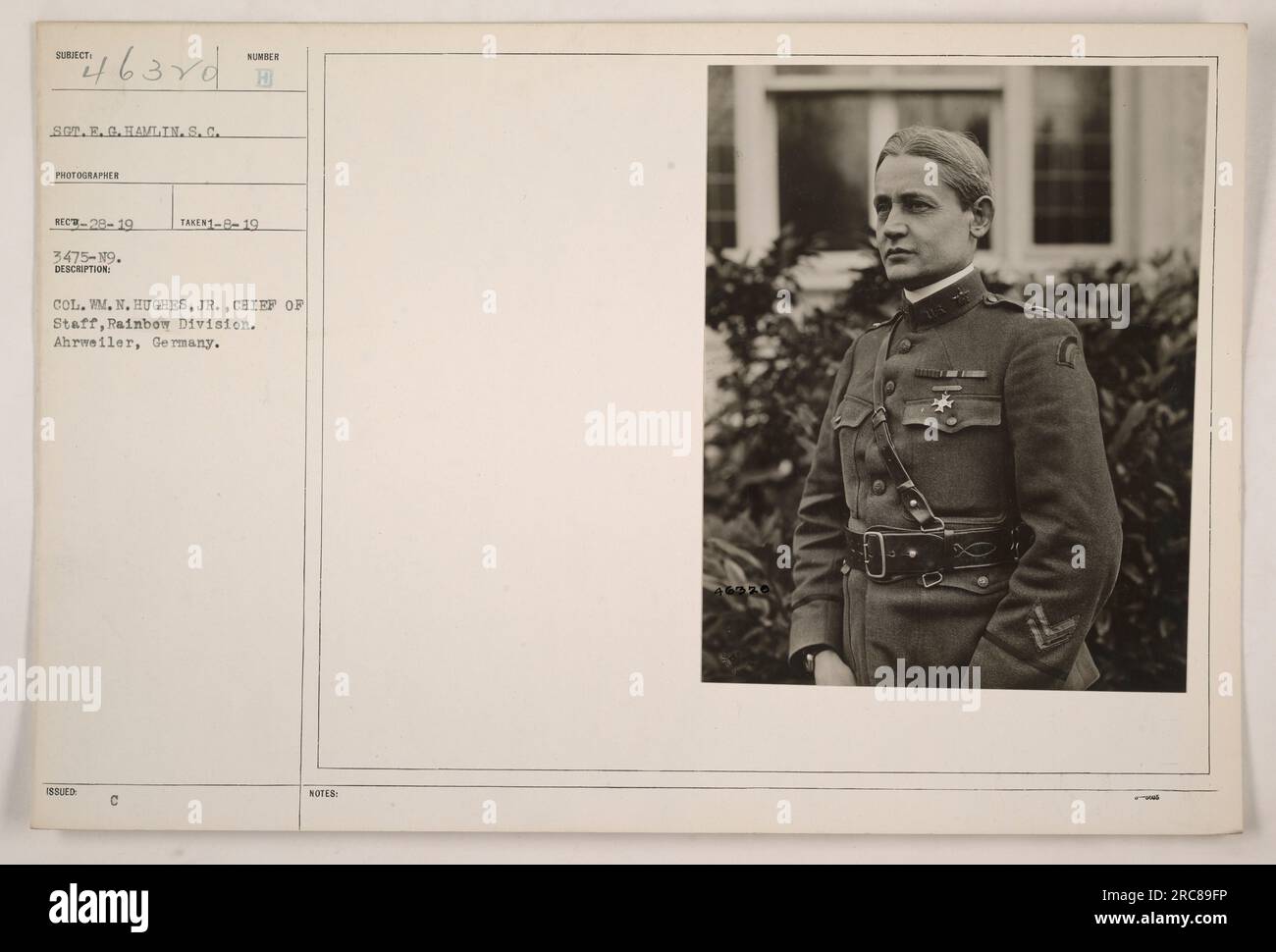Image depicts Col. Wm. N. Hughes, Jr., Chief of Staff of the Rainbow ...