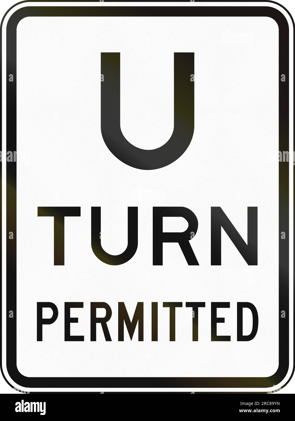 An Australian road sign: U-Turn is permitted Stock Photo - Alamy