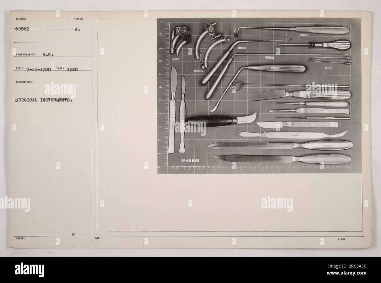 Image depicting a collection of surgical instruments from 1920 ...