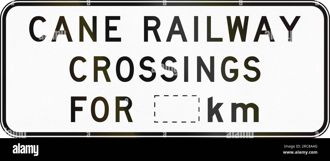 Australian warning sign - Cane railway crossings, with copy space for ...