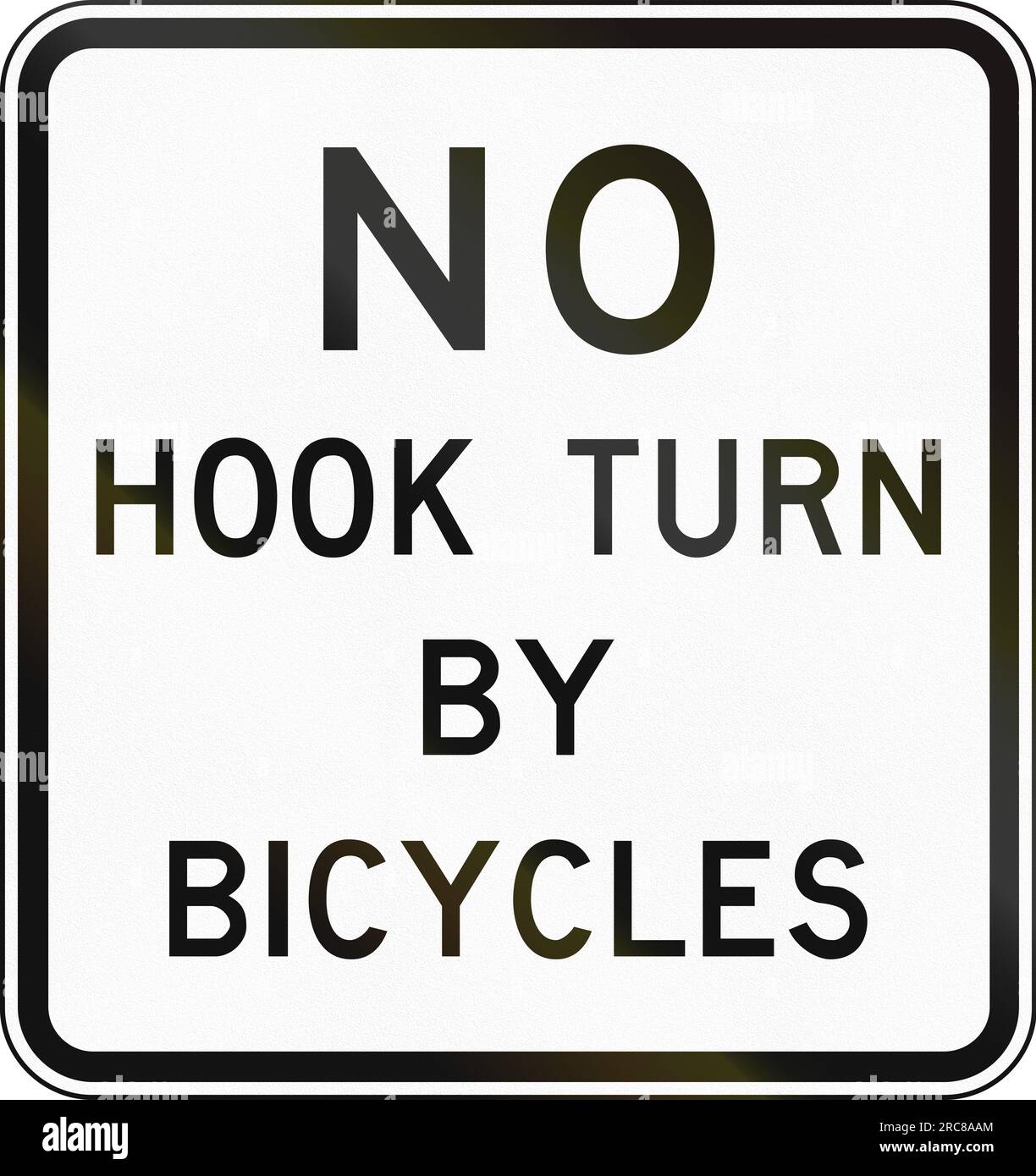 An Australian road sign: No hook turn by bicycles Stock Photo - Alamy