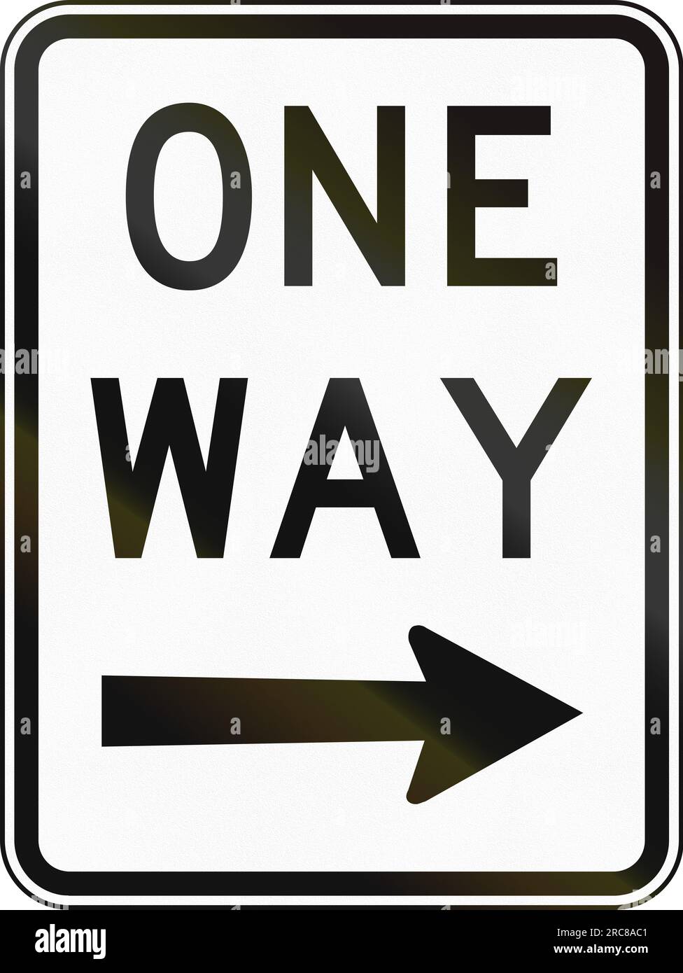 An Australian road sign: One way traffic to the right Stock Photo - Alamy