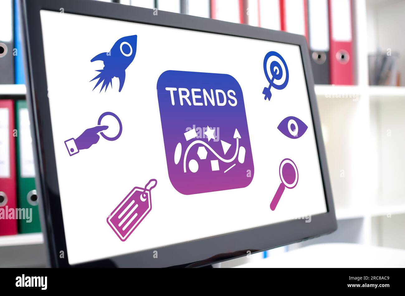 Trends concept shown on a computer screen Stock Photo - Alamy