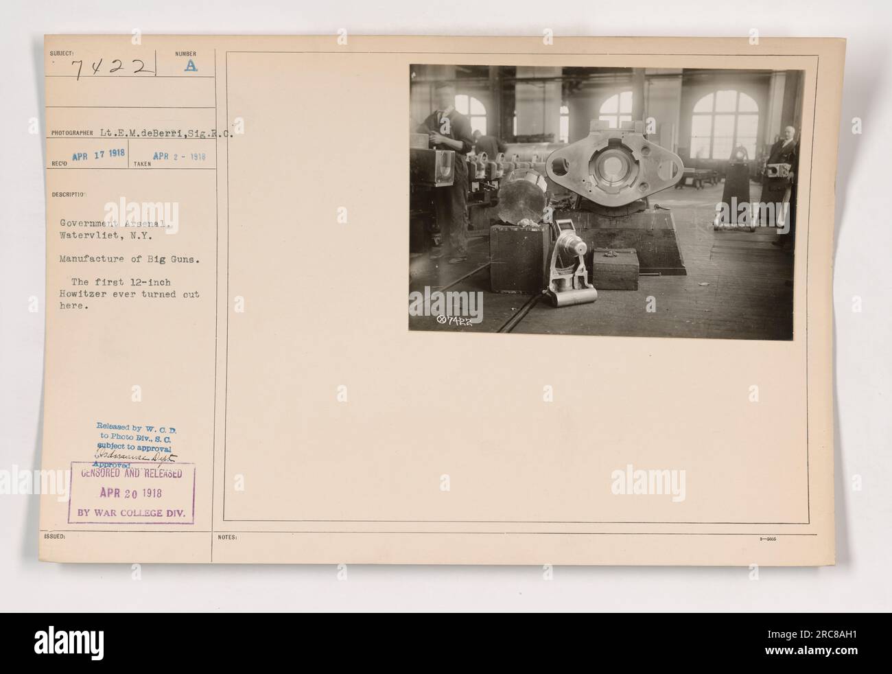 This photograph shows the Government Arsenal in Watervliet, N.Y. during ...