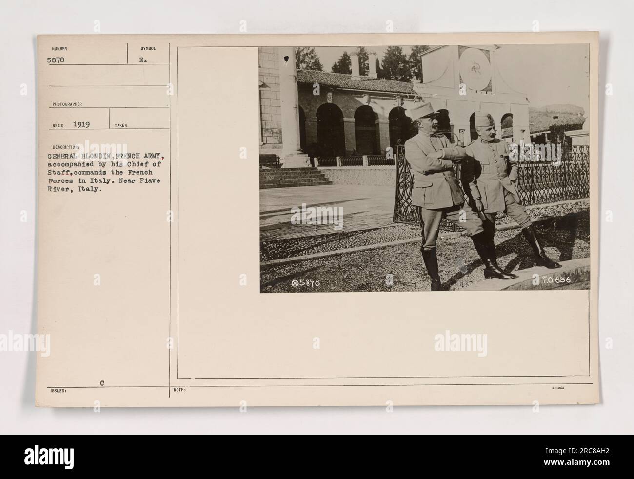 General Blondin, commander of the French Forces in Italy during World ...