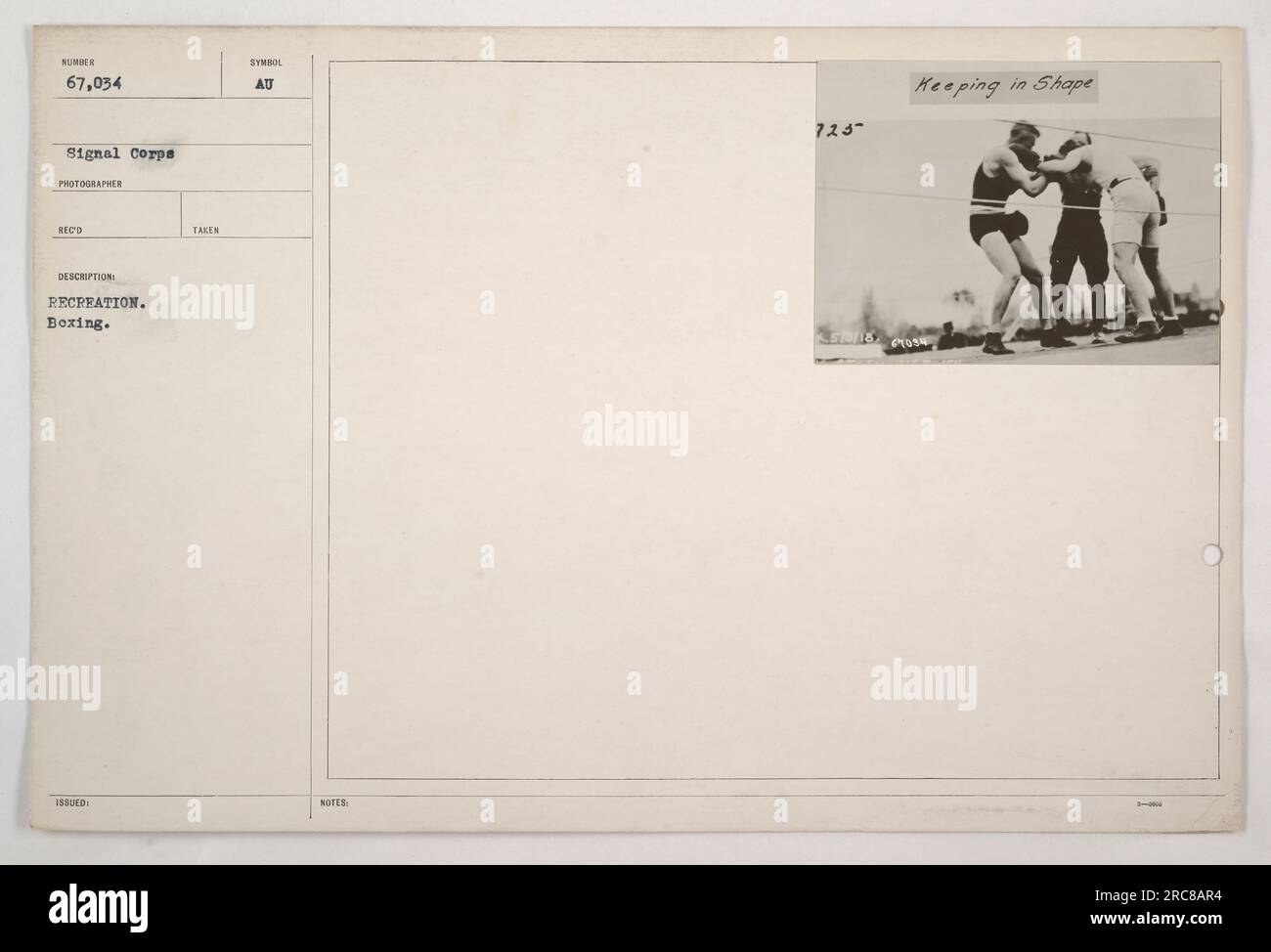 Soldiers engaging in a recreational activity of boxing. The photograph ...