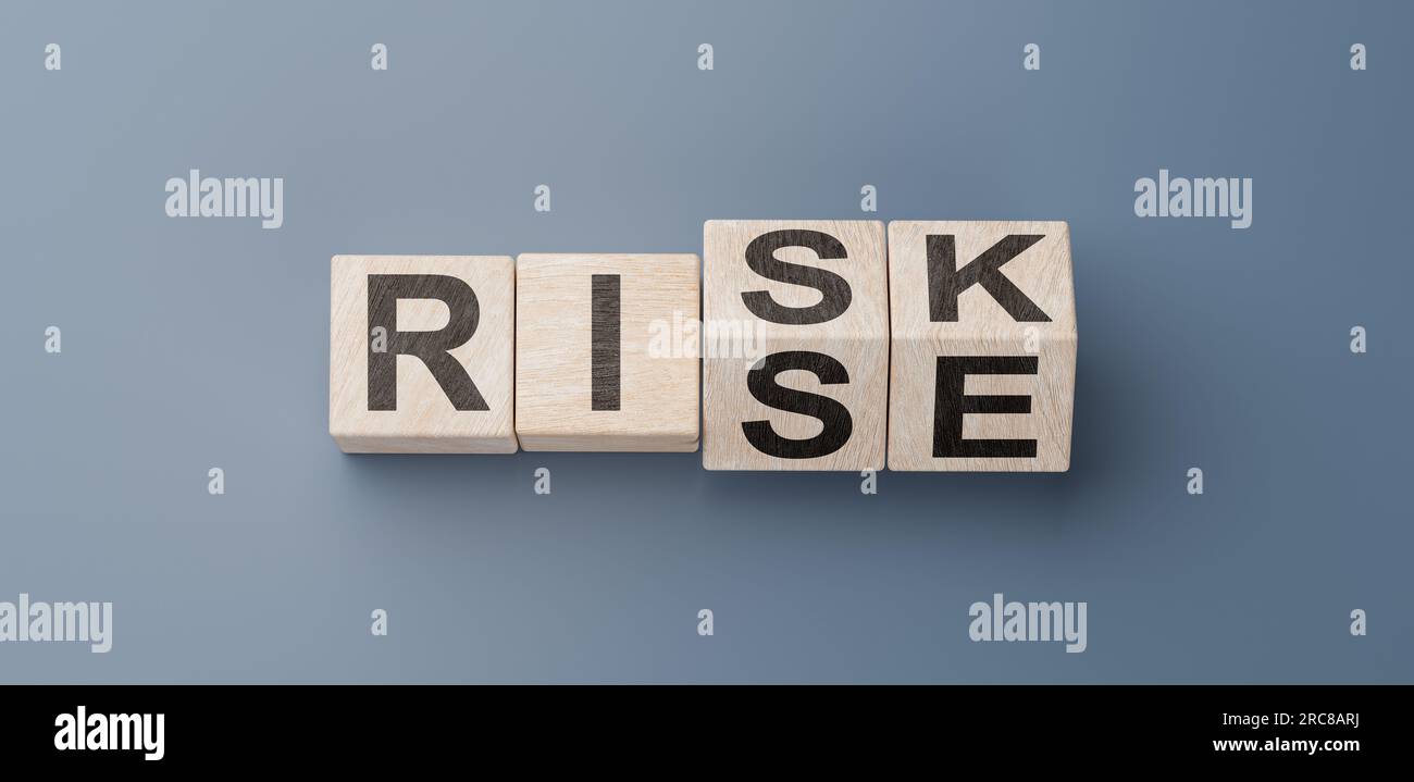 cubes turning message RISK to RISE. Business risk management and growth ...