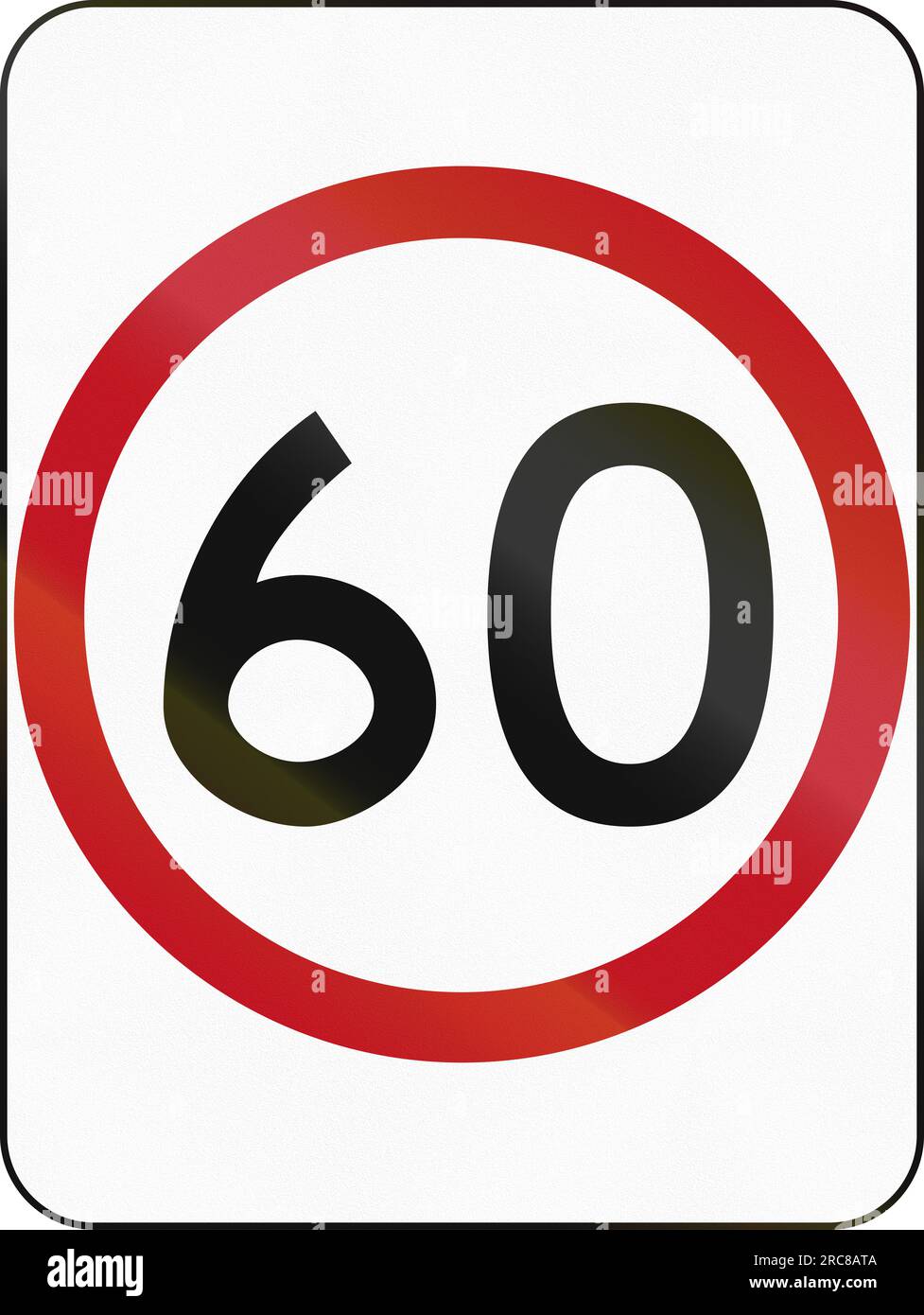 Australian traffic sign restricting speed to 60 kilometers per hour ...