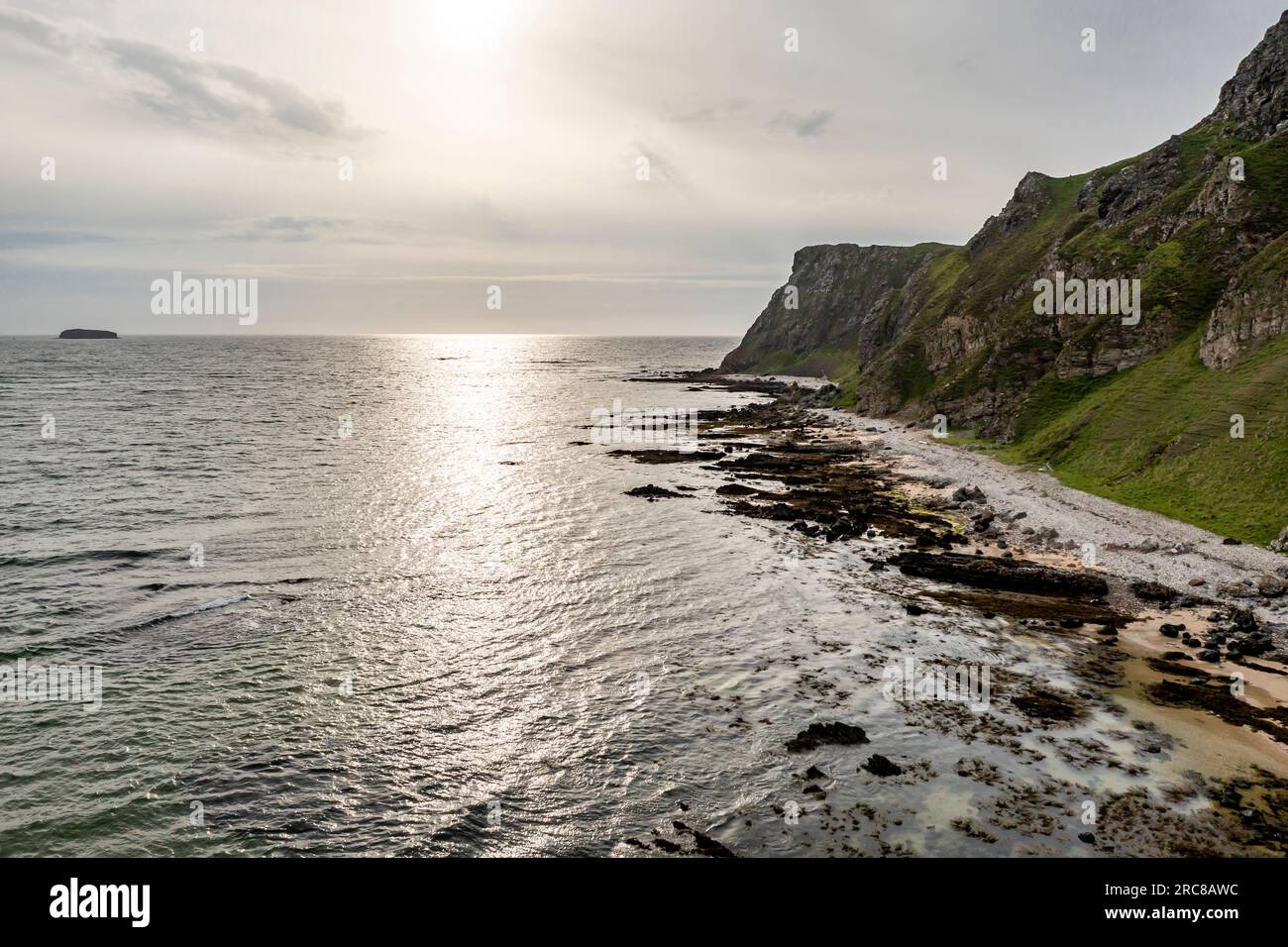 Aerial view of the Five Fingers Strand in County Donegal, Ireland Stock ...