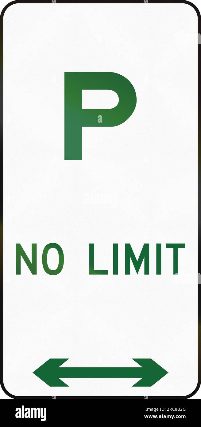 Australian road sign : Parking without restriction Stock Photo - Alamy