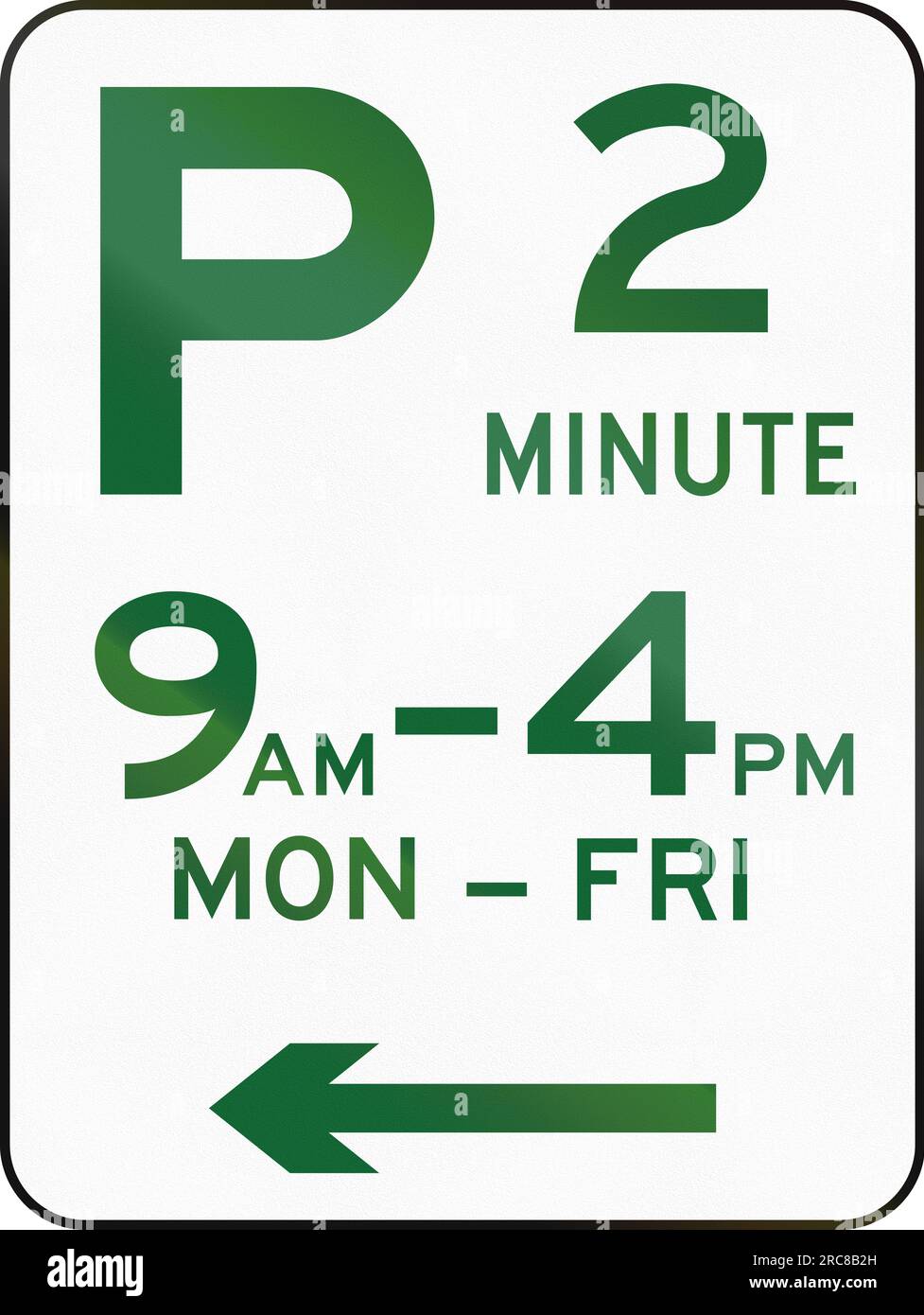 Australian road sign: Parking with time restriction - 2 Minutes Stock ...