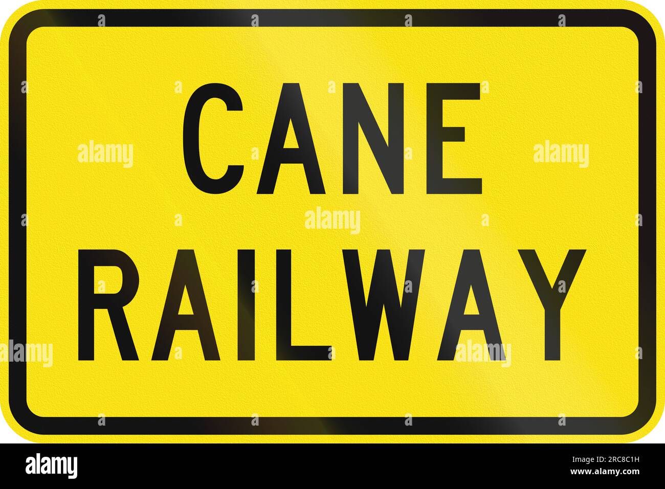 An Australian warning sign - Cane railway Stock Photo - Alamy