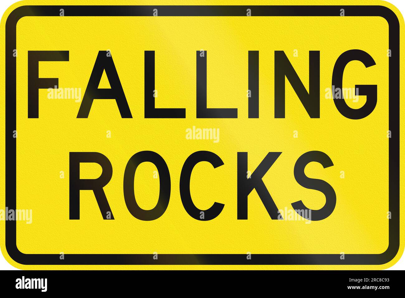 An Australian warning traffic sign - Falling rocks Stock Photo - Alamy