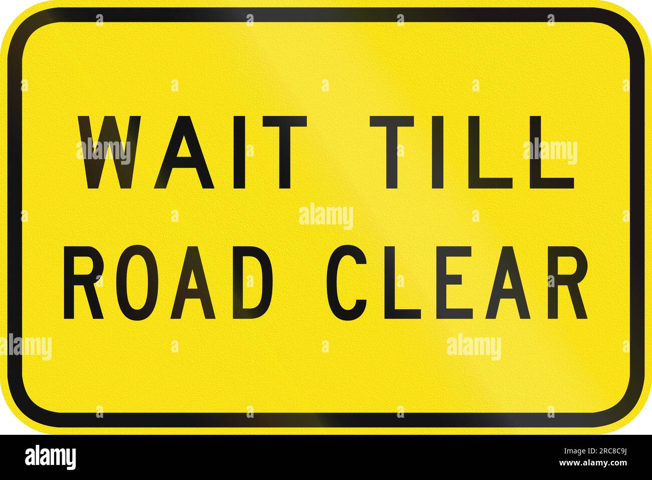 An Australian warning traffic sign - Wait till road clear Stock Photo ...