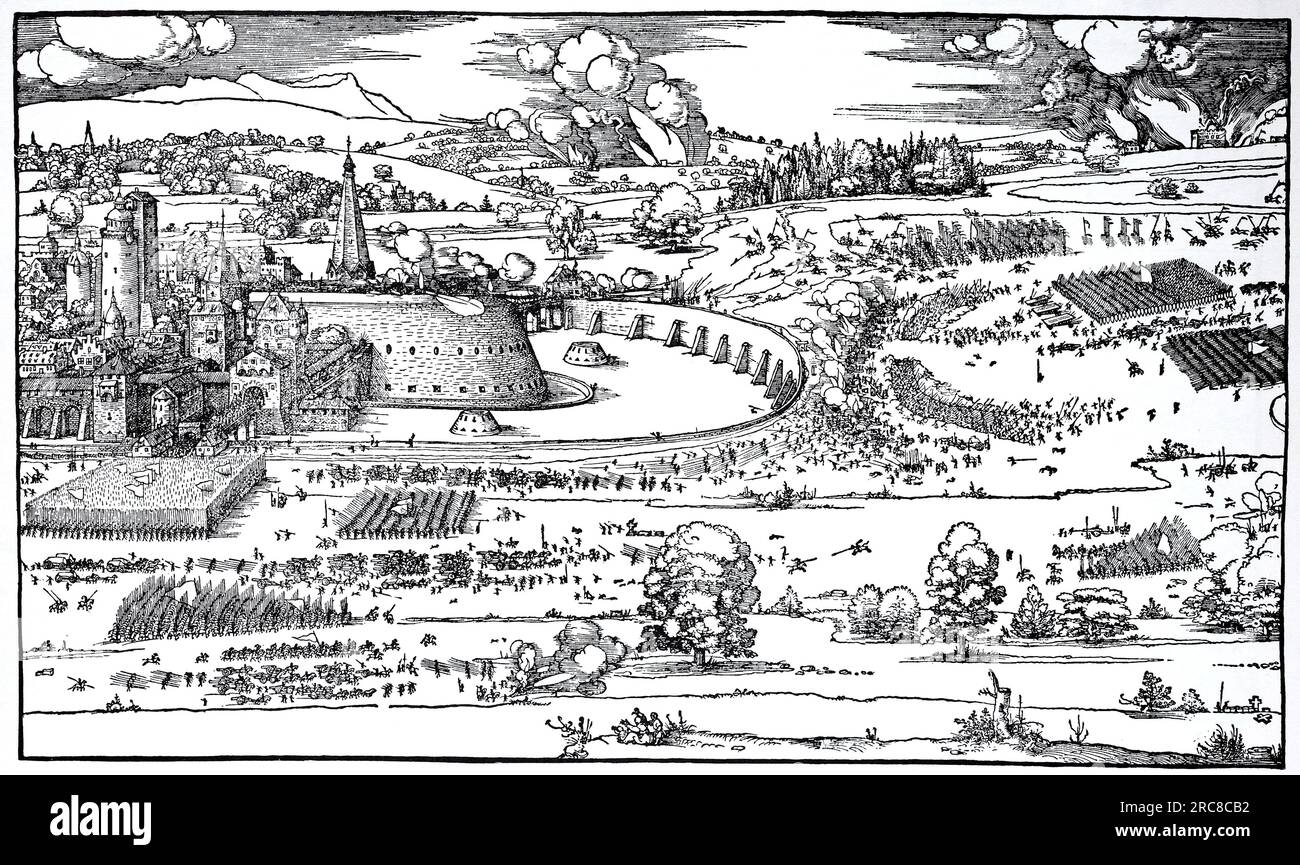 The siege of a fortree, an illustration to the work on fortification ...