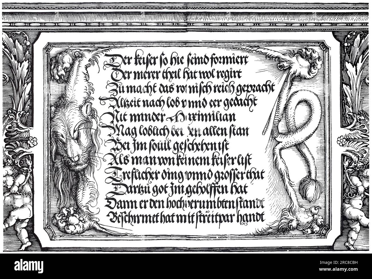 The triumphal arch for the emperor Maximilian, inscription tablet with ...
