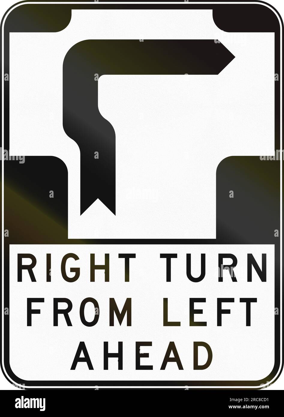 Australian road sign - Right turn from left ahead Stock Photo - Alamy