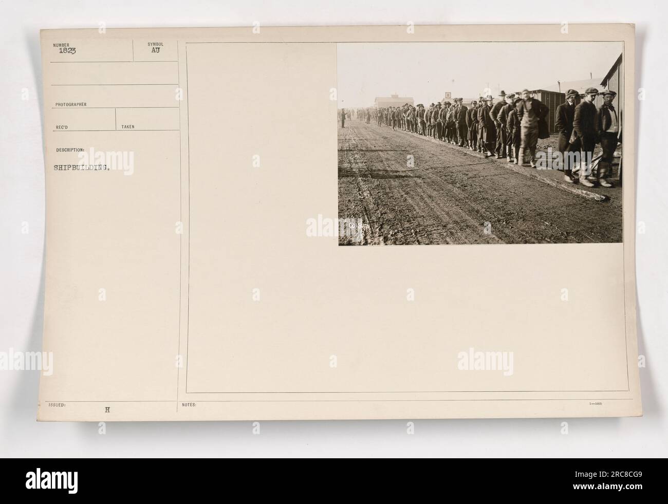 "Image capturing the shipbuilding process during World War One. The ...
