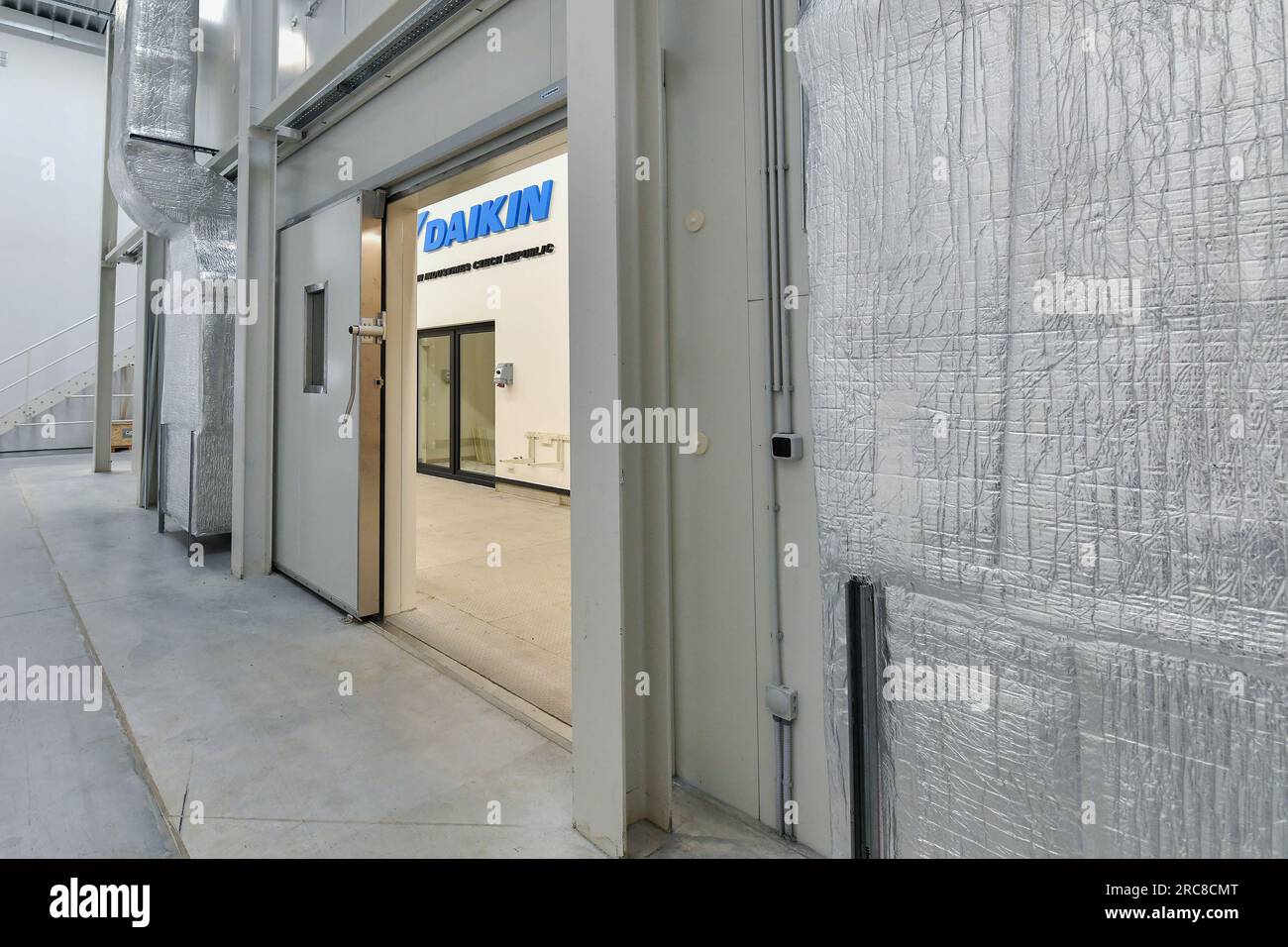 The outer shell of the simulation hall where the test houses stand in ...