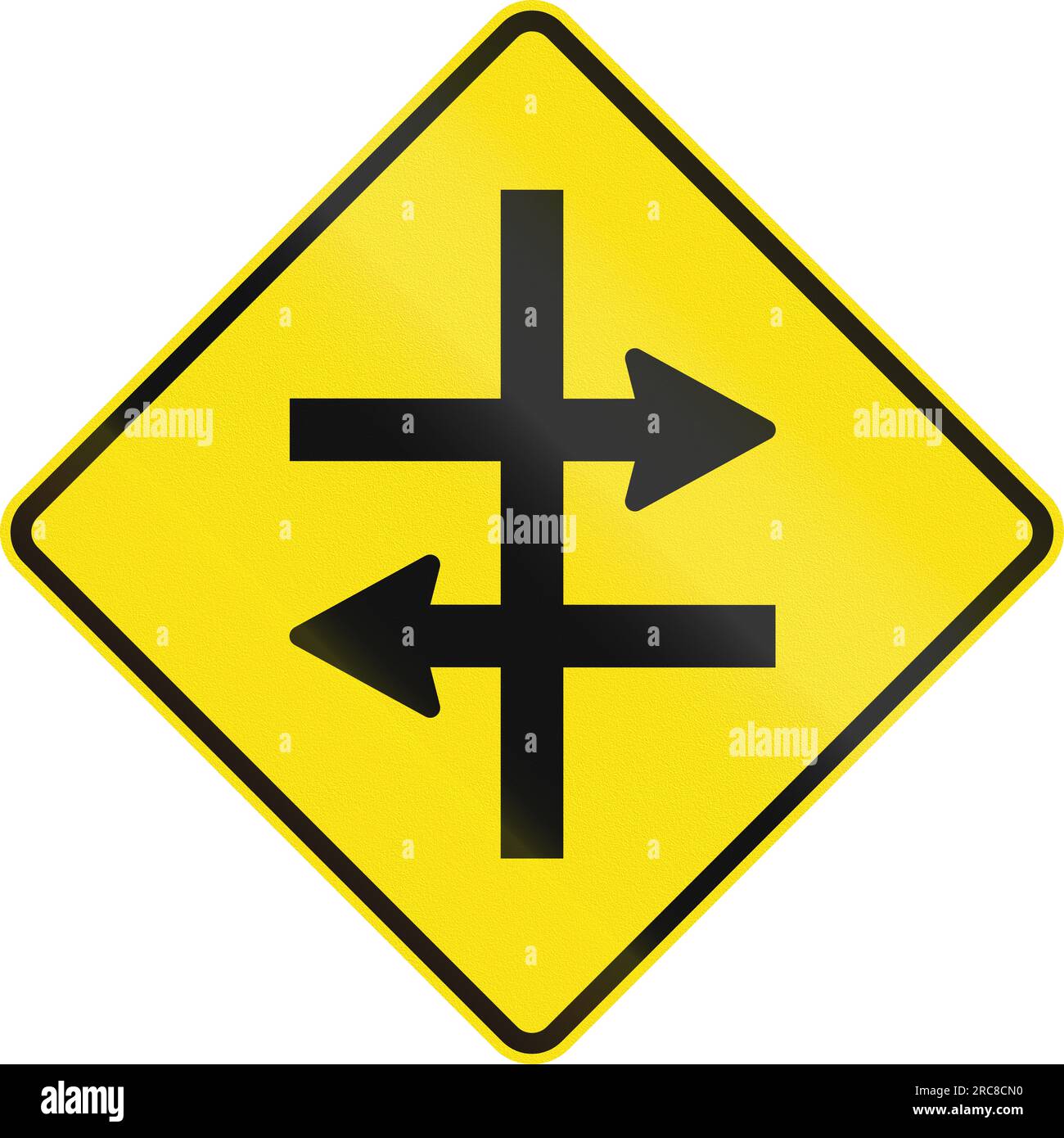 An Australian warning traffic sign - Intersection at dual carriageway ...