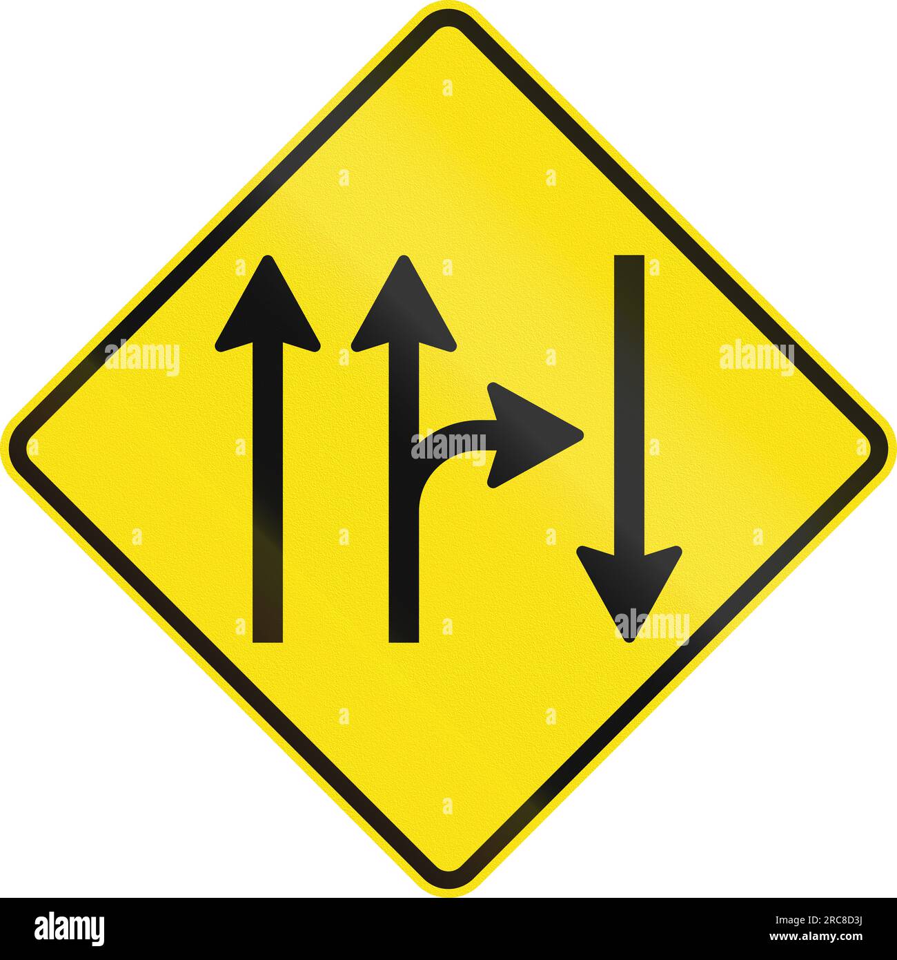 Warning road sign in Australia - Opposing traffic with right turn from ...
