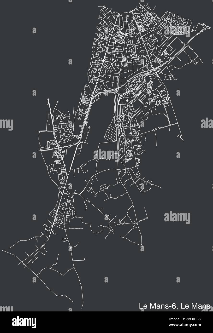 Street roads map of the LE MANS-6 CANTON, LE MANS Stock Vector Image ...