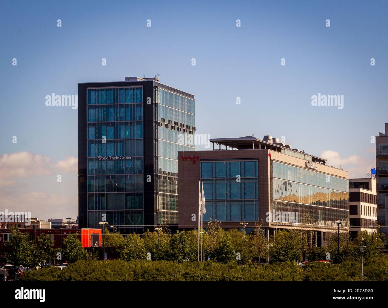 Malmö, Sweden - May 11, 2019: Modern buildings hosting World Trade ...