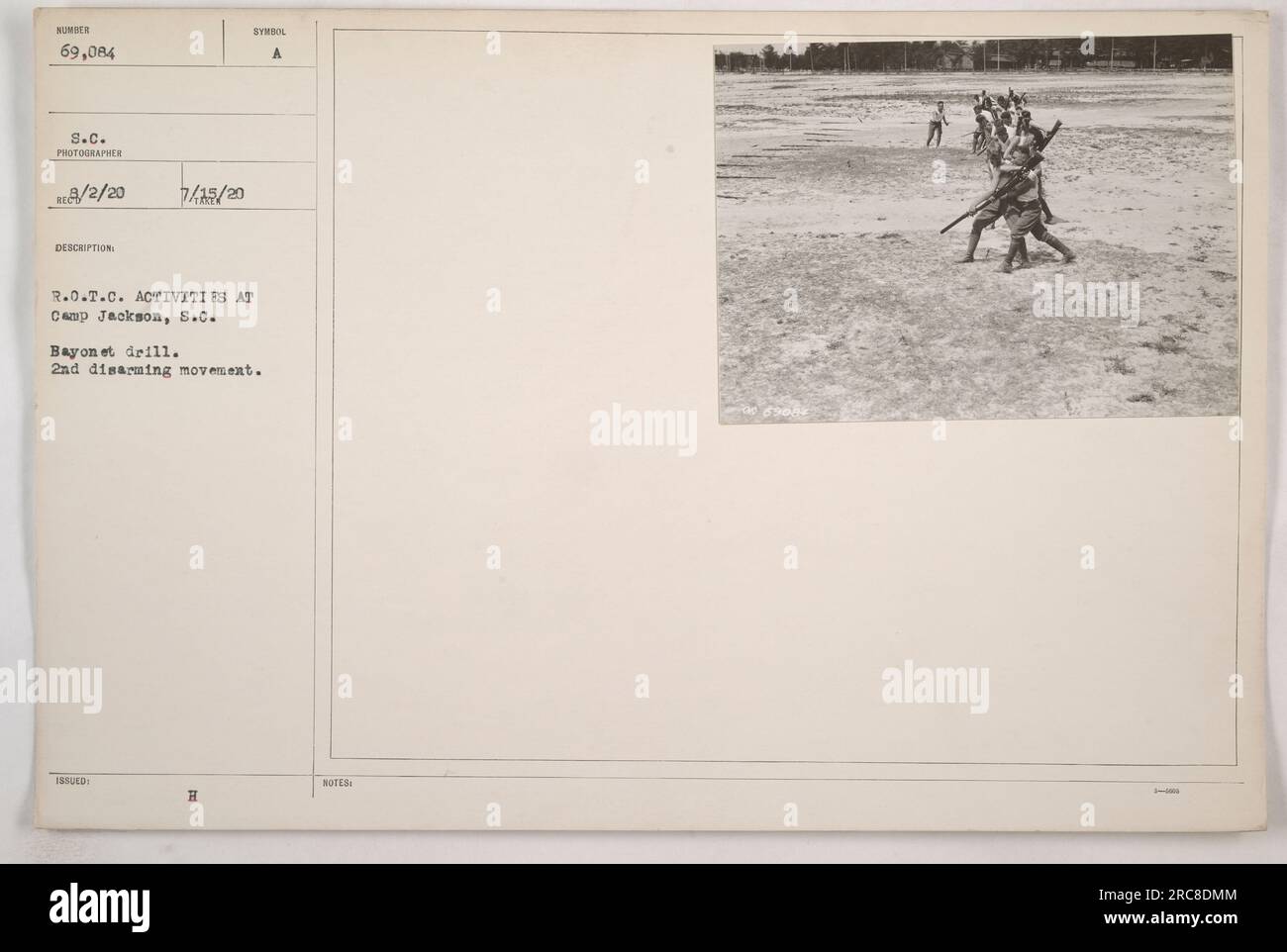 ROTC cadets perform bayonet drill at Camp Jackson, South Carolina ...
