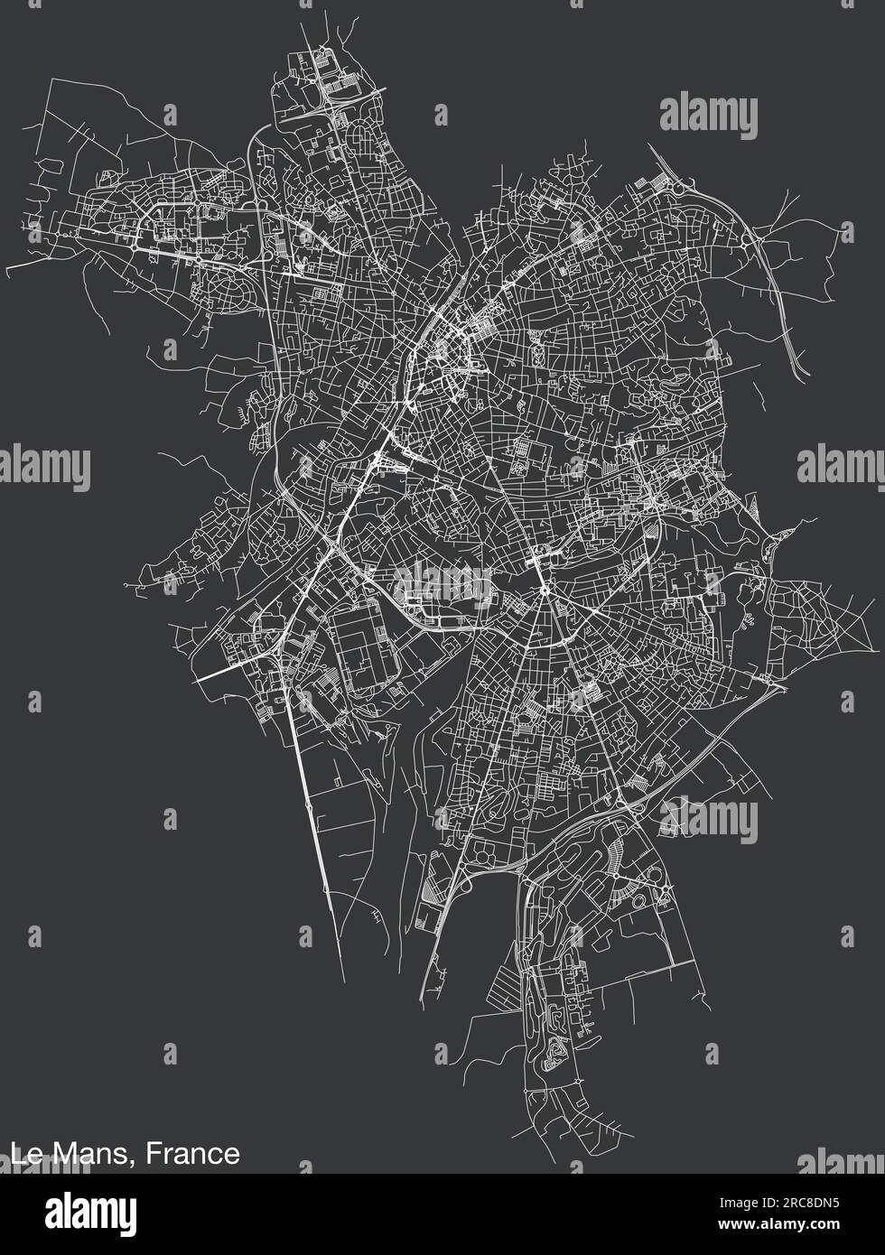 Street roads map of LE MANS, FRANCE Stock Vector Image & Art - Alamy