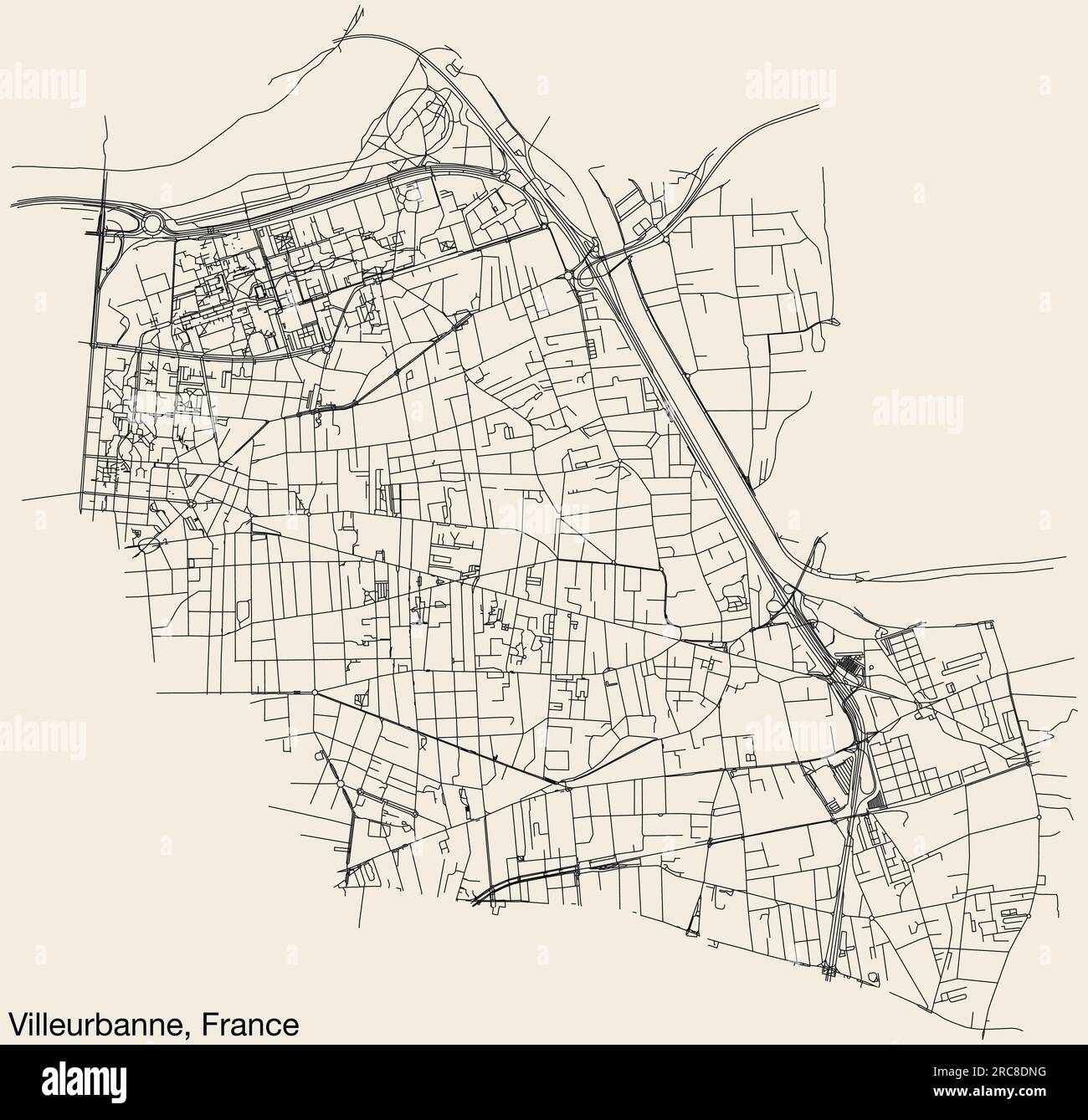 Street roads map of VILLEURBANNE, FRANCE Stock Vector Image & Art - Alamy