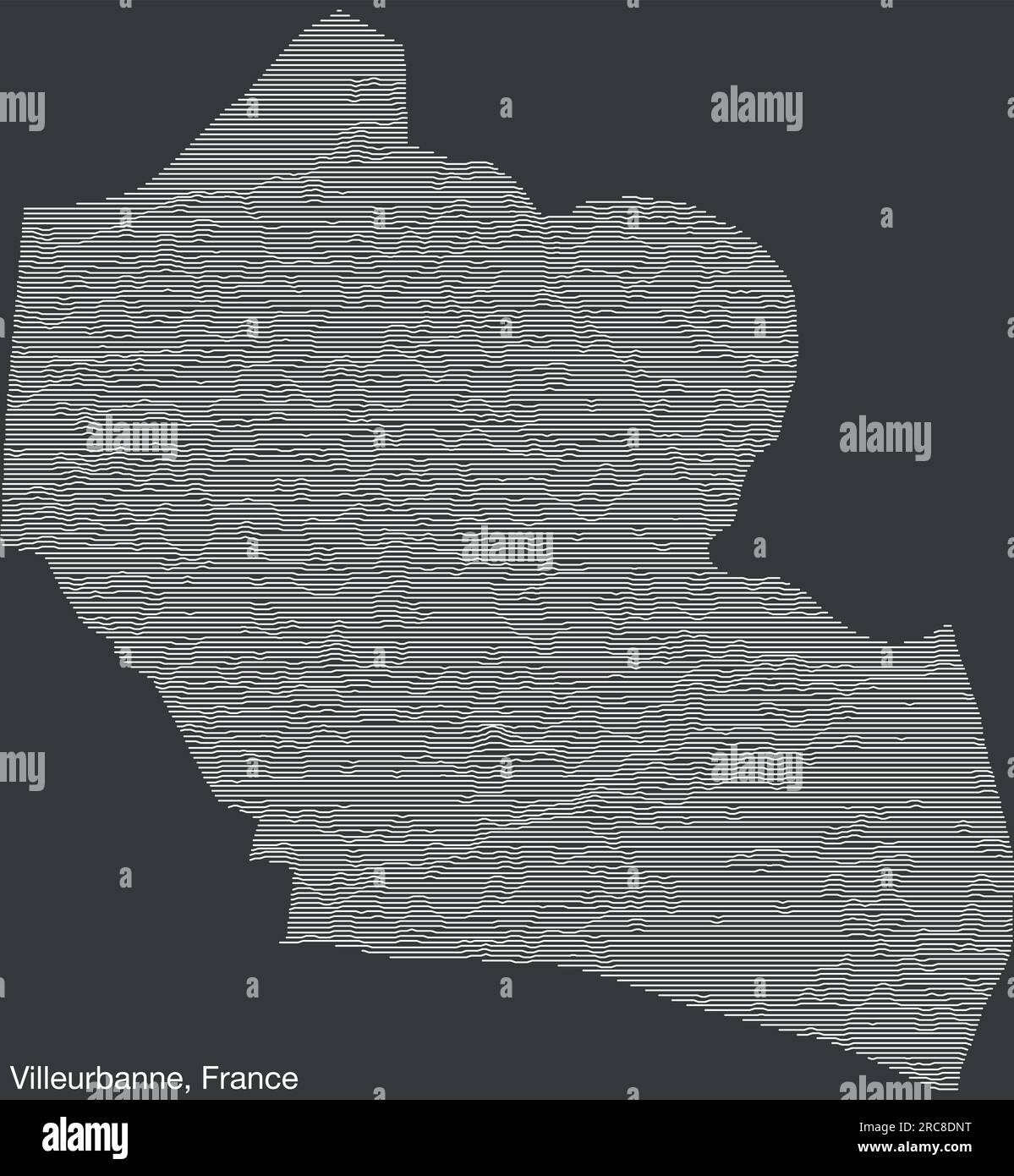 Topographic relief map of VILLEURBANNE, FRANCE Stock Vector Image & Art ...