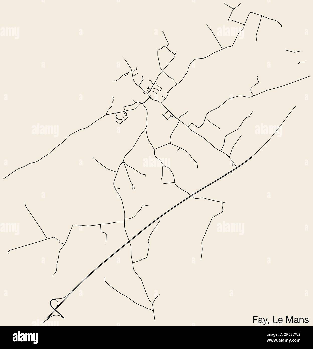 Street roads map of the FAY COMMUNE, LE MANS Stock Vector Image & Art ...